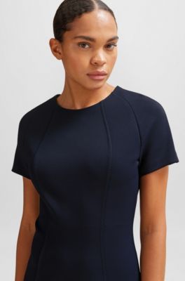 BOSS - Businesskjole med korte ærmer i stof med stræk