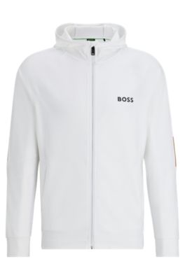 BOSS - BOSS x MATTEO BERRETTINI Regular-fit zip-up hoodie with ...
