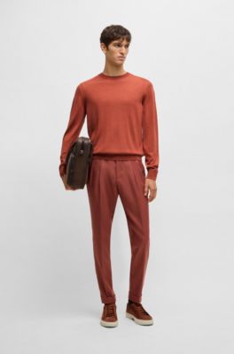 BOSS - Regular-fit sweater in wool, silk and cashmere - Red