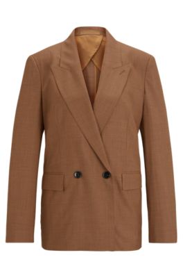 BOSS - Relaxed-fit jacket in checked virgin wool and silk