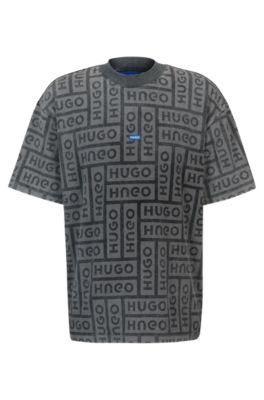 HUGO - コットンジャージー Tシャツ レーザープリントロゴ