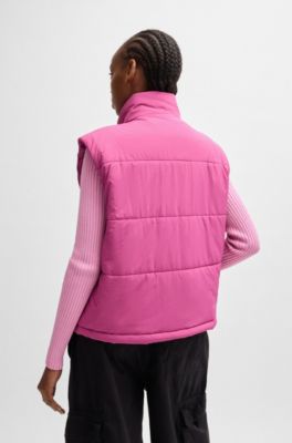 HUGO - Chaleco repelente al agua con etiqueta con logo azul - Pink