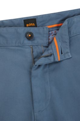 BOSS - Chino Slim en satin de coton stretch - bleu clair