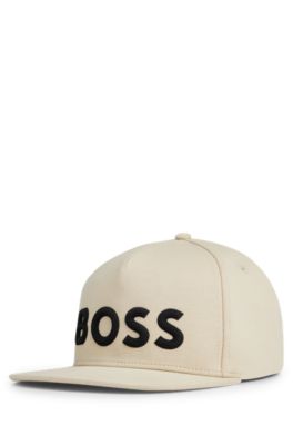 BOSS - Five-panel cap with honeycomb logo detail - Beige