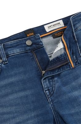 BOSS - Shorts slim fit de denim azul suave que facilita el movimiento ...