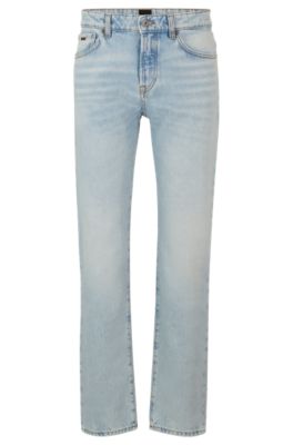 BOSS - Regular-fit jeans in blue rigid denim - Light Blue