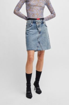 HUGO - Regular-Fit Rock aus quarzblauem Denim - Blau