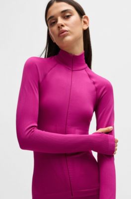 BOSS - NAOMI x BOSS Top aus Stretch-Jersey mit Reißverschluss - Pink