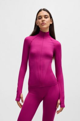 BOSS - Top zippé NAOMI x BOSS en jersey stretch - Rose