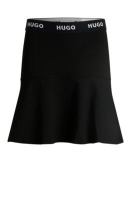 HUGO - Mininederdel i jersey med flæsekant