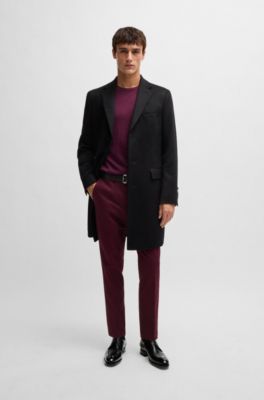 BOSS - Apron-toe Derby shoes in leather with heel detail - Black