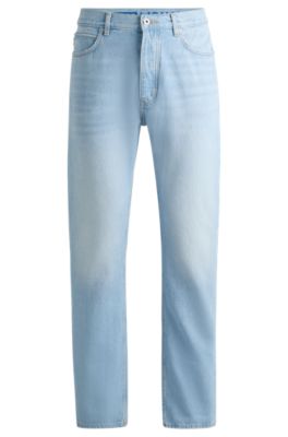 HUGO - Regular-fit jeans in pure-cotton denim