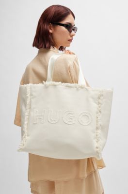 HUGO - Logo tote bag with fringe detailing
