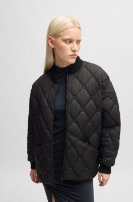 HUGO - Water-repellent liner jacket with stacked-logo quilting