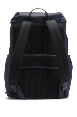 BOSS - Matte-twill backpack with double monogram and full lining - Dark ...