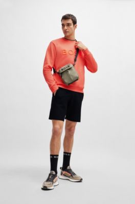 BOSS - Faux-leather reporter bag with tonal logo - Light Green