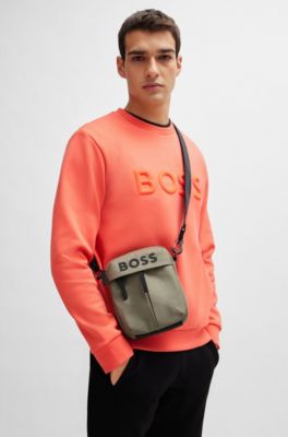 BOSS - Faux-leather reporter bag with tonal logo - Light Green