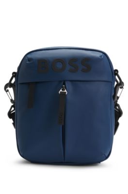 BOSS - Faux-leather reporter bag with tonal logo