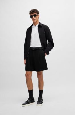 BOSS - Gary double-monogram trainers in suede and leather