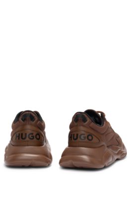 HUGO - Running-inspired trainers with contrast details - Brown