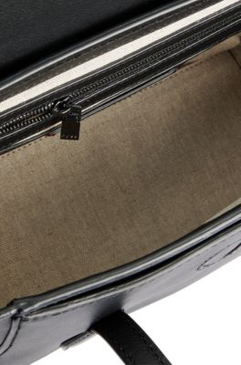 BOSS - NAOMI x BOSS leather tote bag with branded trims - Black