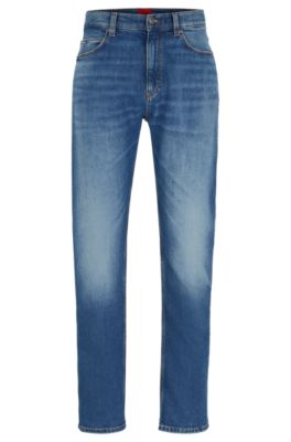 HUGO - Slim-fit jeans in blue stretch denim