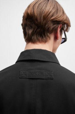 HUGO - Regular-fit coat in water-repellent gabardine