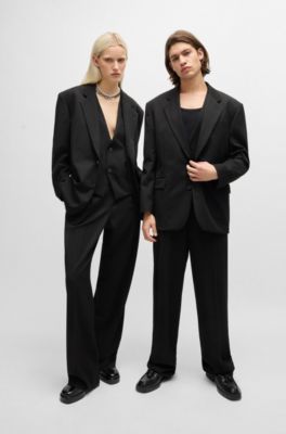 HUGO - Modern-fit all-gender jacket in stretch fabric