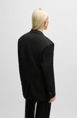 HUGO - Modern-fit all-gender jacket in stretch fabric - Black