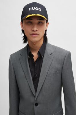 HUGO - Slim-fit suit in micro-patterned performance-stretch cloth ...