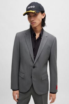 HUGO - Slim-fit pak met microdessin van hoogwaardig stretchmateriaal