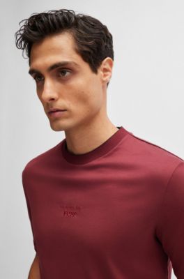 BOSS - Porsche x BOSS mercerised-cotton T-shirt with special branding ...