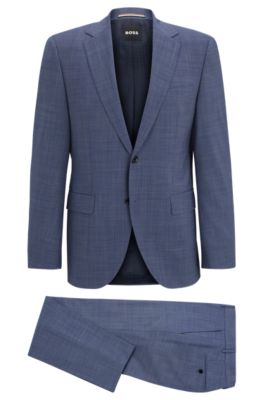 BOSS - Regular-fit suit in a micro-patterned wool blend