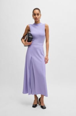 BOSS - Jupe longue avec détail plissé - Violet clair