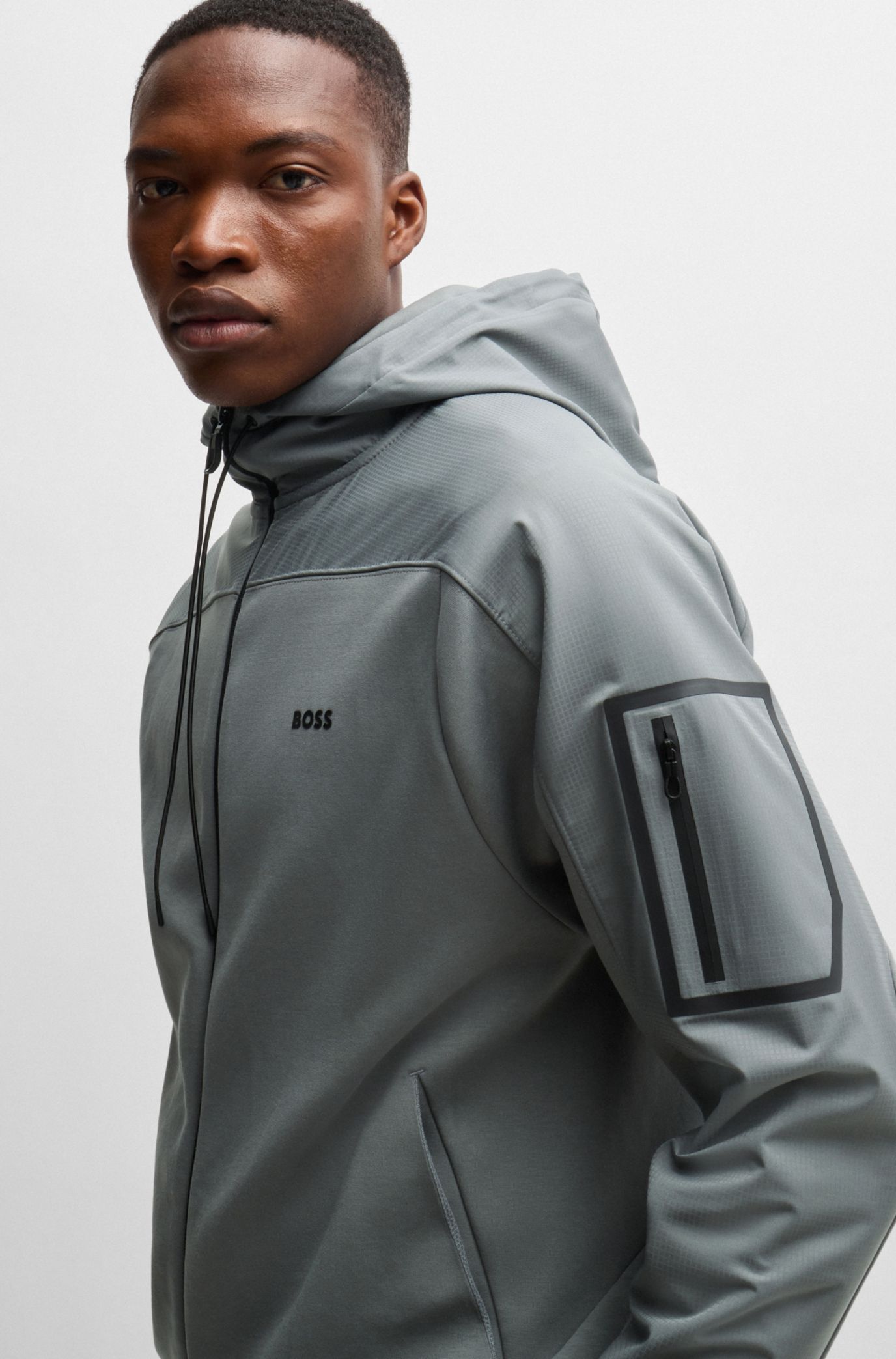 Boss grey hoodie store