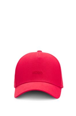 HUGO - Cotton-twill cap with embroidered logo - Red