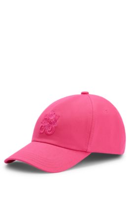 HUGO - Cotton-twill cap with embroidered floral logo - Pink