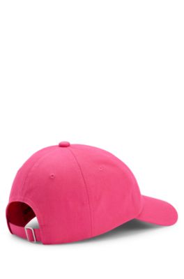 HUGO - Cotton-twill cap with embroidered floral logo - Pink