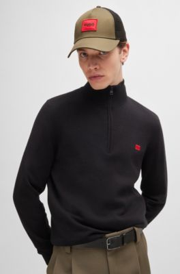 HUGO - Boné trucker de sarja com etiqueta vermelha do logótipo