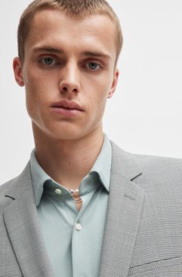 HUGO - Extra-slim-fit suit in houndstooth performance-stretch fabric ...