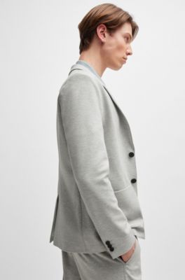 HUGO - Slim-fit jacket in performance-stretch jersey - Light Grey