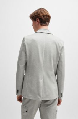 HUGO - Slim-fit jacket in performance-stretch jersey - Light Grey