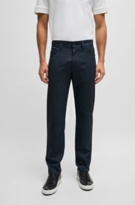 BOSS - Maine Regular-fit trousers in anti-wrinkle mouliné twill