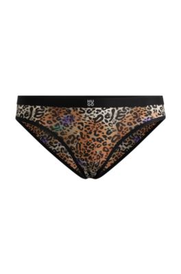 HUGO - Leopard-print briefs with logo waistband - Patterned
