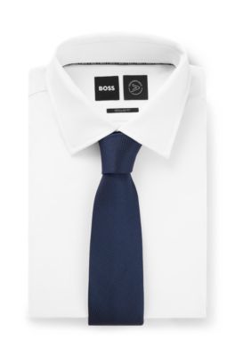 BOSS - Silk-blend tie with all-over micro pattern