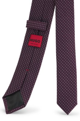 HUGO - Silk-blend tie with jacquard micro dots