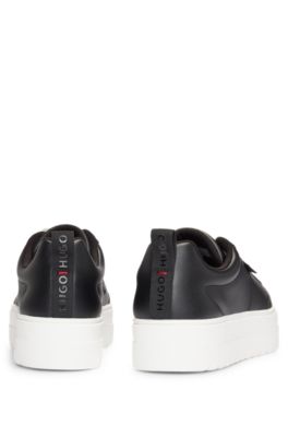 HUGO - Platform-sole trainers with logo flag and signature details - Black