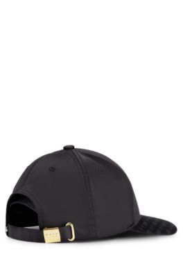 BOSS - Satin cap with monogram-jacquard visor
