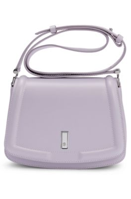 BOSS - Leather saddle bag with signature hardware and monogram