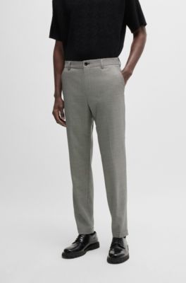 BOSS - Pantalones relaxed fit en mezcla de lana virgen con pata de ...